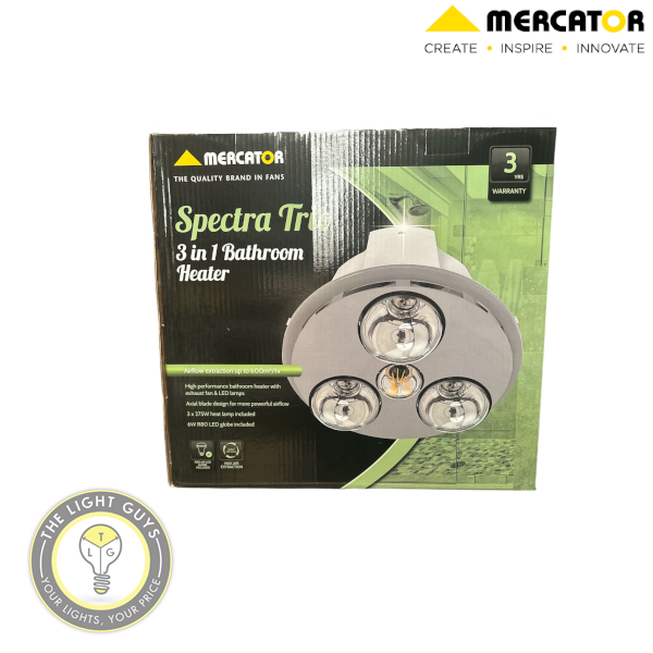 MERCATOR BATHROOM HEATER SPECTRA TRIO 6W LED R63 3X275W White — The ...