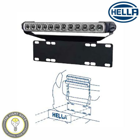 HELLA LED Light Bar Licence Plate Bracket SINGLE | TWIN BAR 350MM | 45 ...